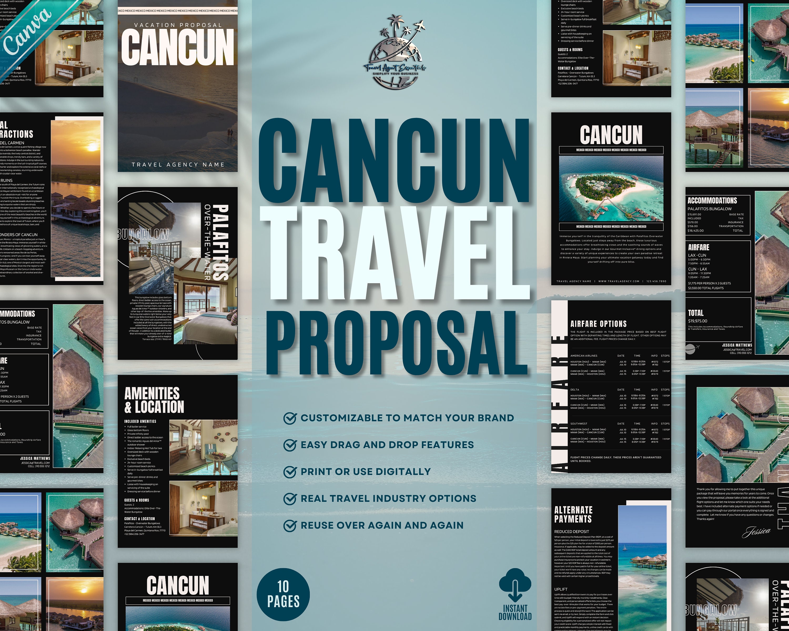 Cancun Resort Vacation Proposal Template, Travel Agent Template ...