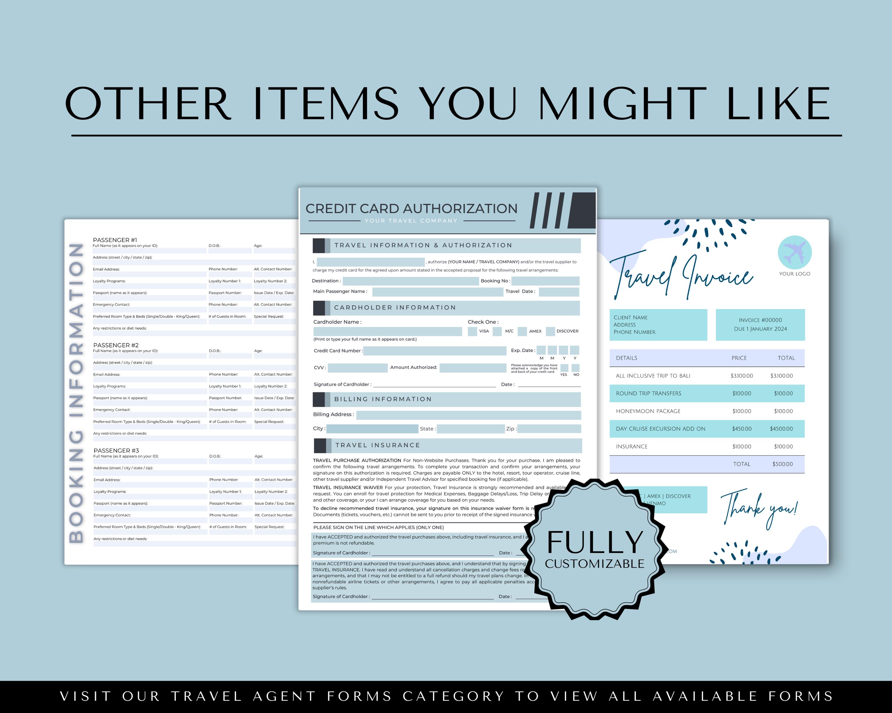 Travel Agent Client Intake Form, Travel Agency Forms, Client Travel ...