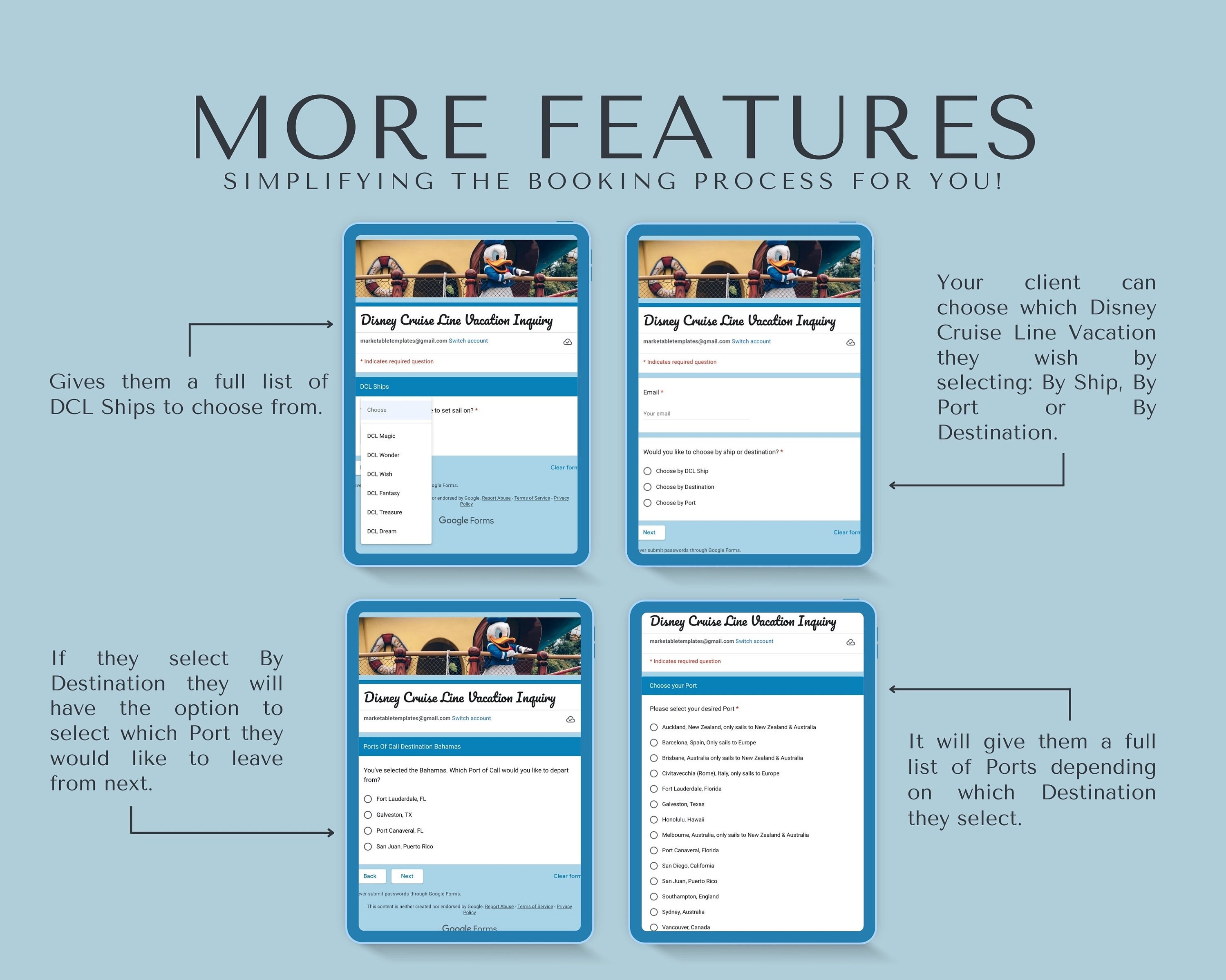 DCL Online Travel Inquiry Client Questionnaire, Travel Agent Templates ...
