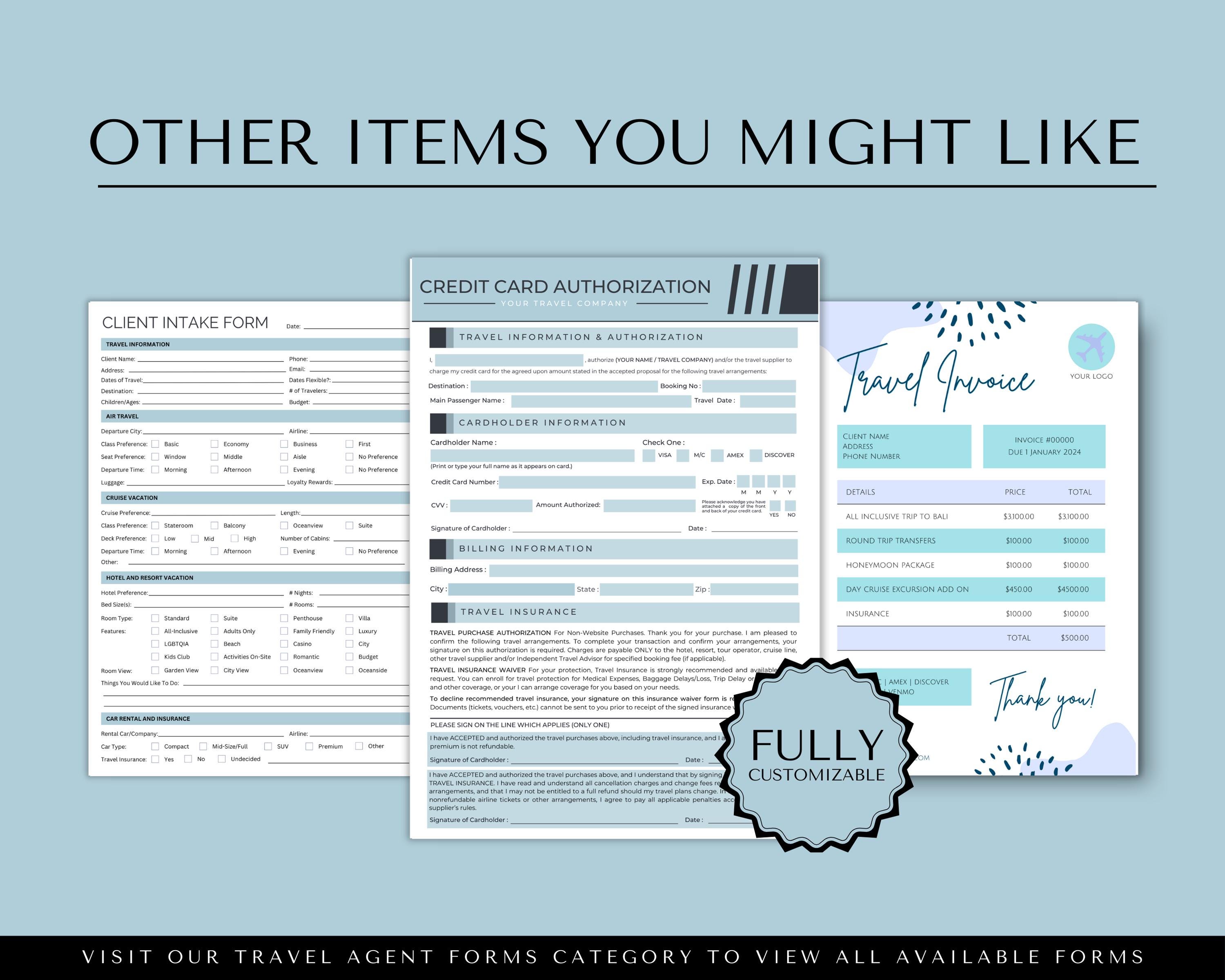 Travel Agent Traveler Profile Form, Travel Agent Forms, Travel ...