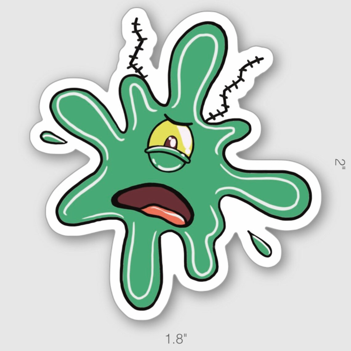 Squished Plankton Spongebob Mini Sticker waterproof | Etsy