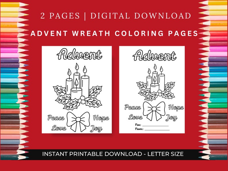 Advent Wreath Coloring Page - Printable Kids Activity - Christmas ...