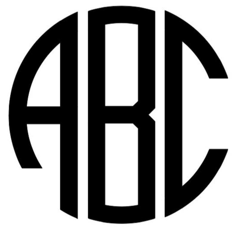 Monogram Decal Permanent Vinyl Decal Initials Personalized - Etsy