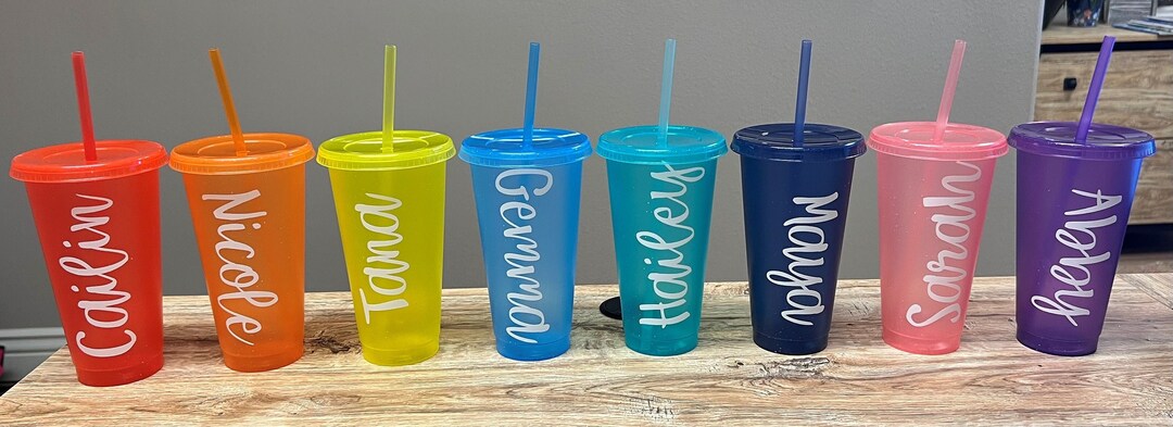 Name Decals; Permanent Vinyl Name Sticker, Monogram for Cup ...