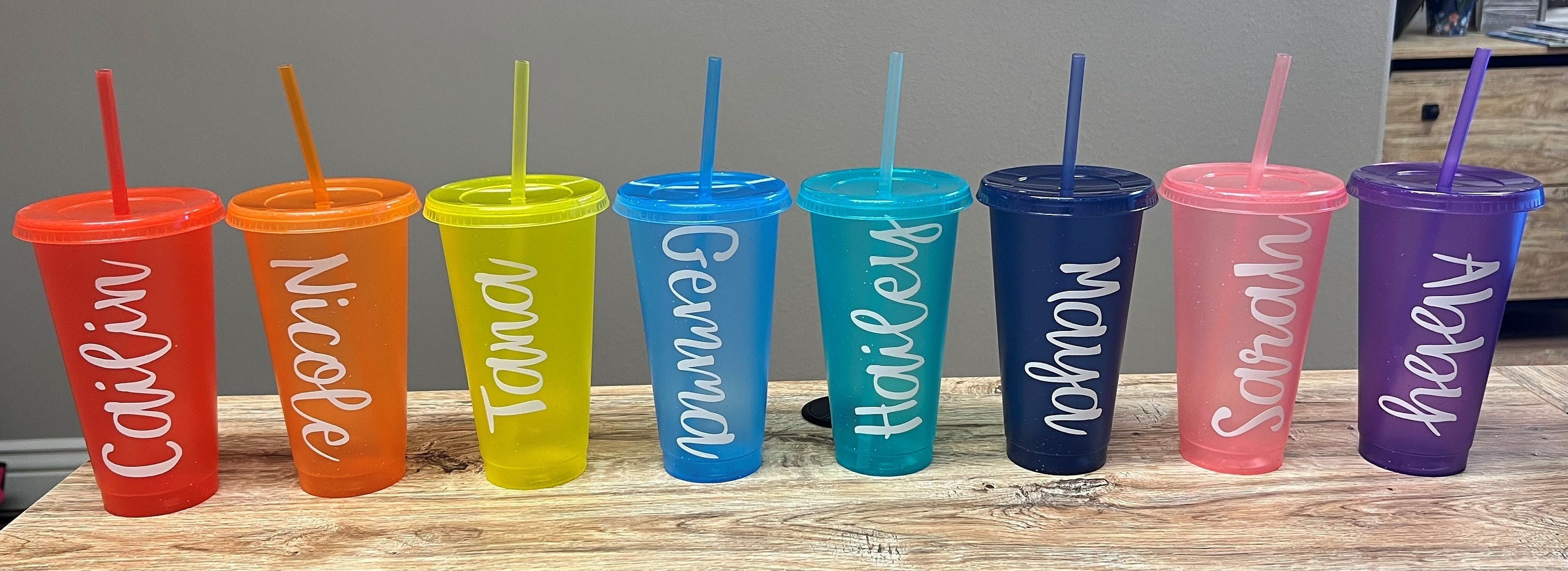 Name Decals; Permanent Vinyl Name Sticker, Monogram for Cup ...