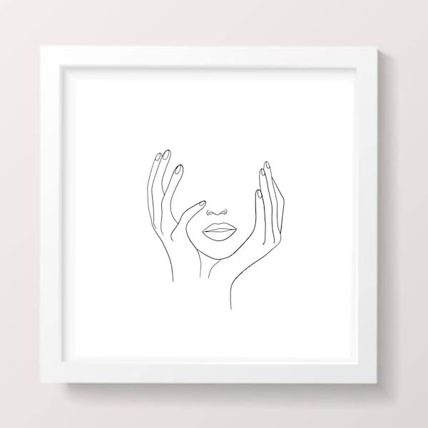 One Line Art Face Etsy