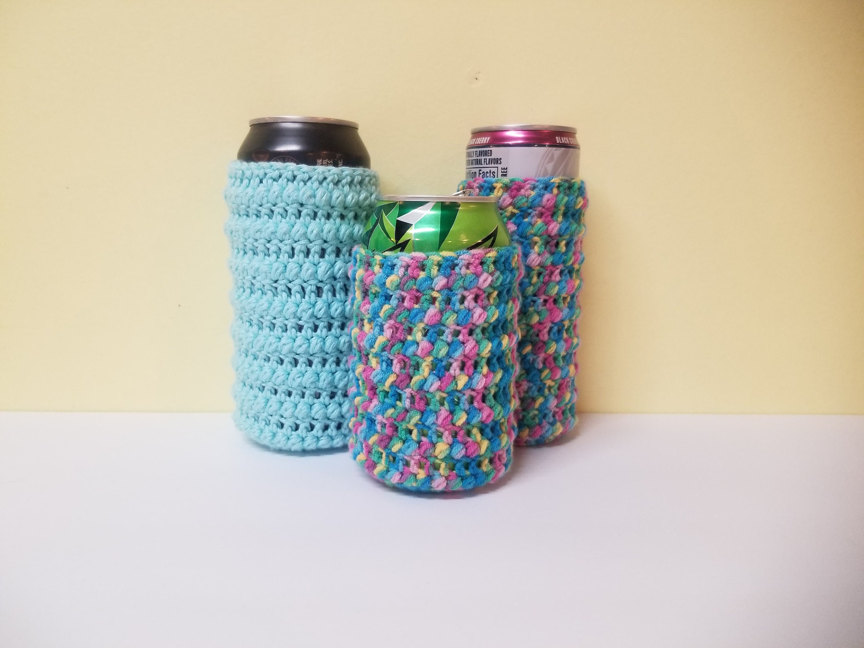 3 in 1 Beautiful Bean Can Cozy Crochet Pattern for 3 Can Sizes ...