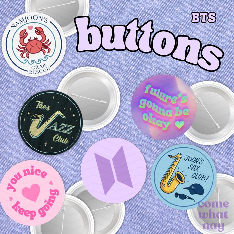 Bts Buttons - Etsy