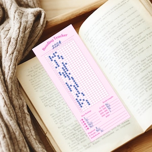 Printable Reading Habit Tracker Bookmark, Reading Log, Library Card ...