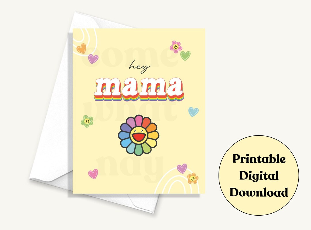 Printable BTS Hey Mama Greeting Card, Mother's Day Card, Digital Baby ...