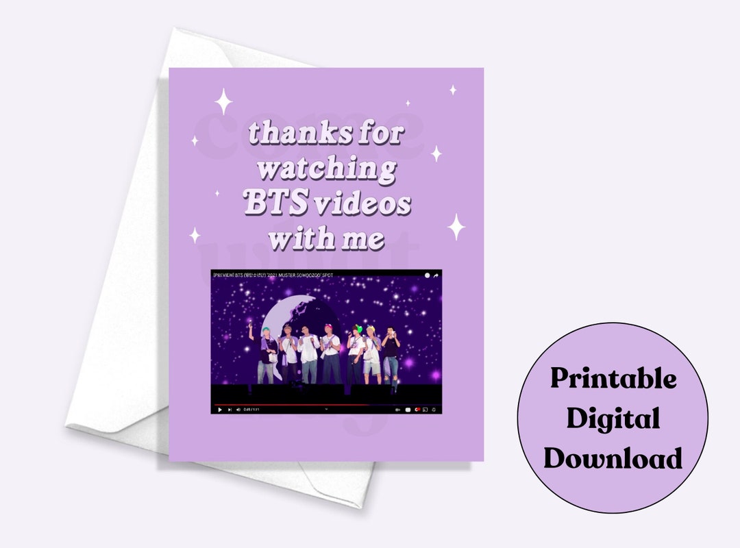 Printable BTS Greeting Card, Birthday Card, Digital Friendship Card ...