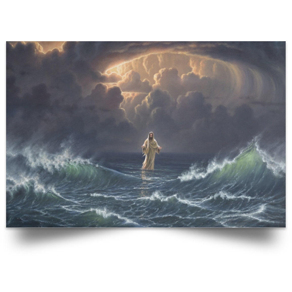 Jesus Blue Waves, Jesus Painting Poster, Jesus Art, Jesus Artwork ...