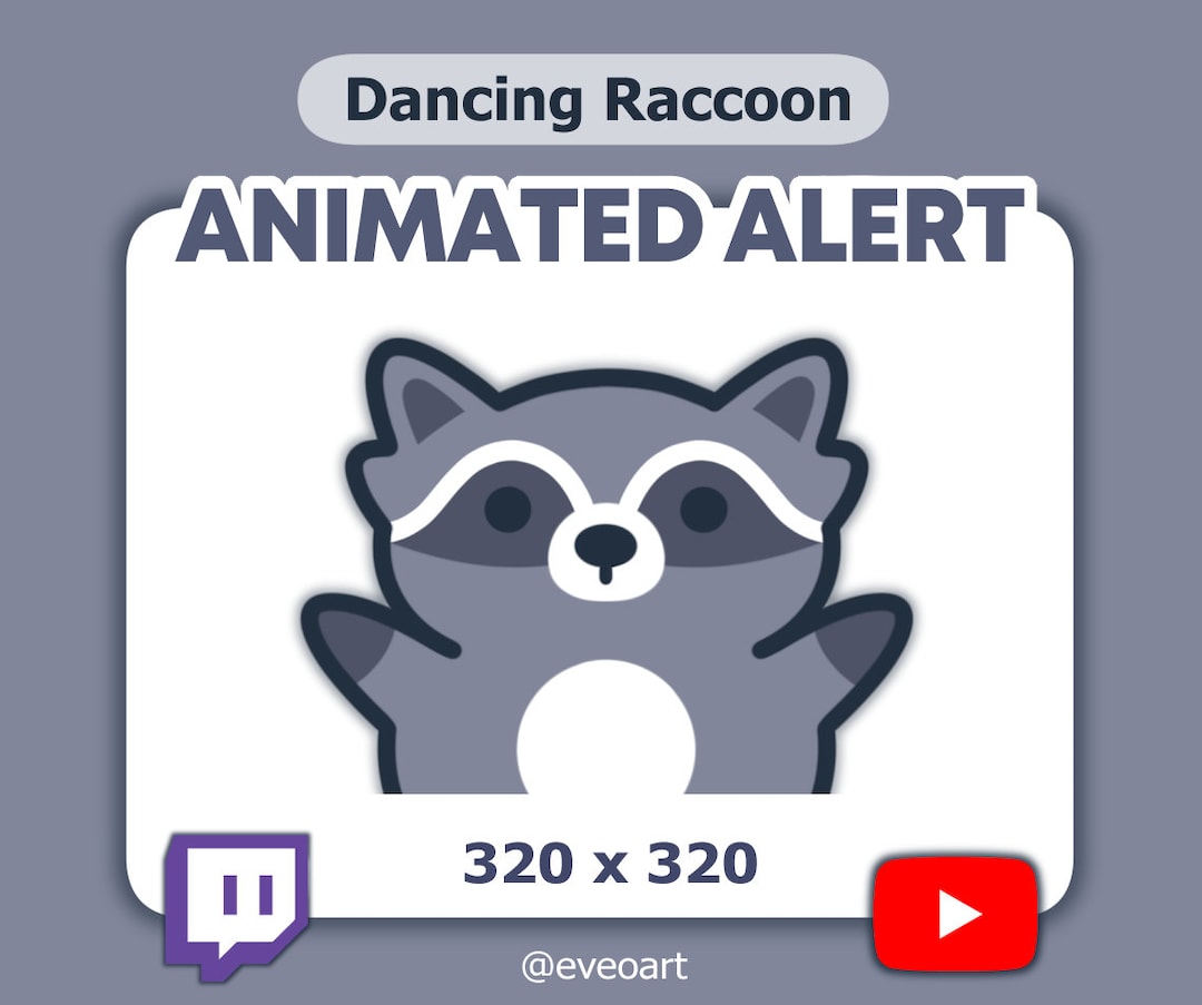Animated Raccoon Alert - Dancing Raccoon GIF for Twitch, Discord, Kick ...