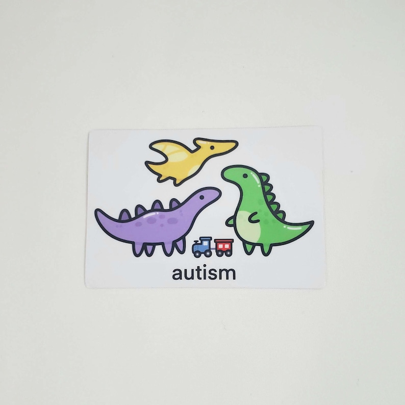 AUTISM DINOSAUR STICKER - Etsy