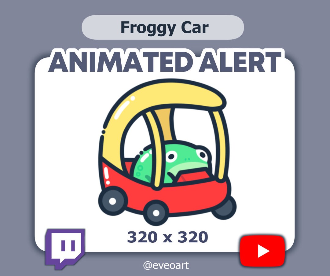 Animated Frog Alert - Frog Car GIF for Twitch, Discord, Kick, Youtube ...