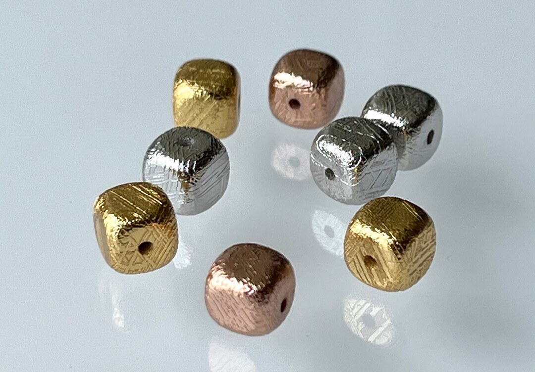 Meteorite Cube Beads. Natural Genuine Muonionalusta Meteorite. Bead ...