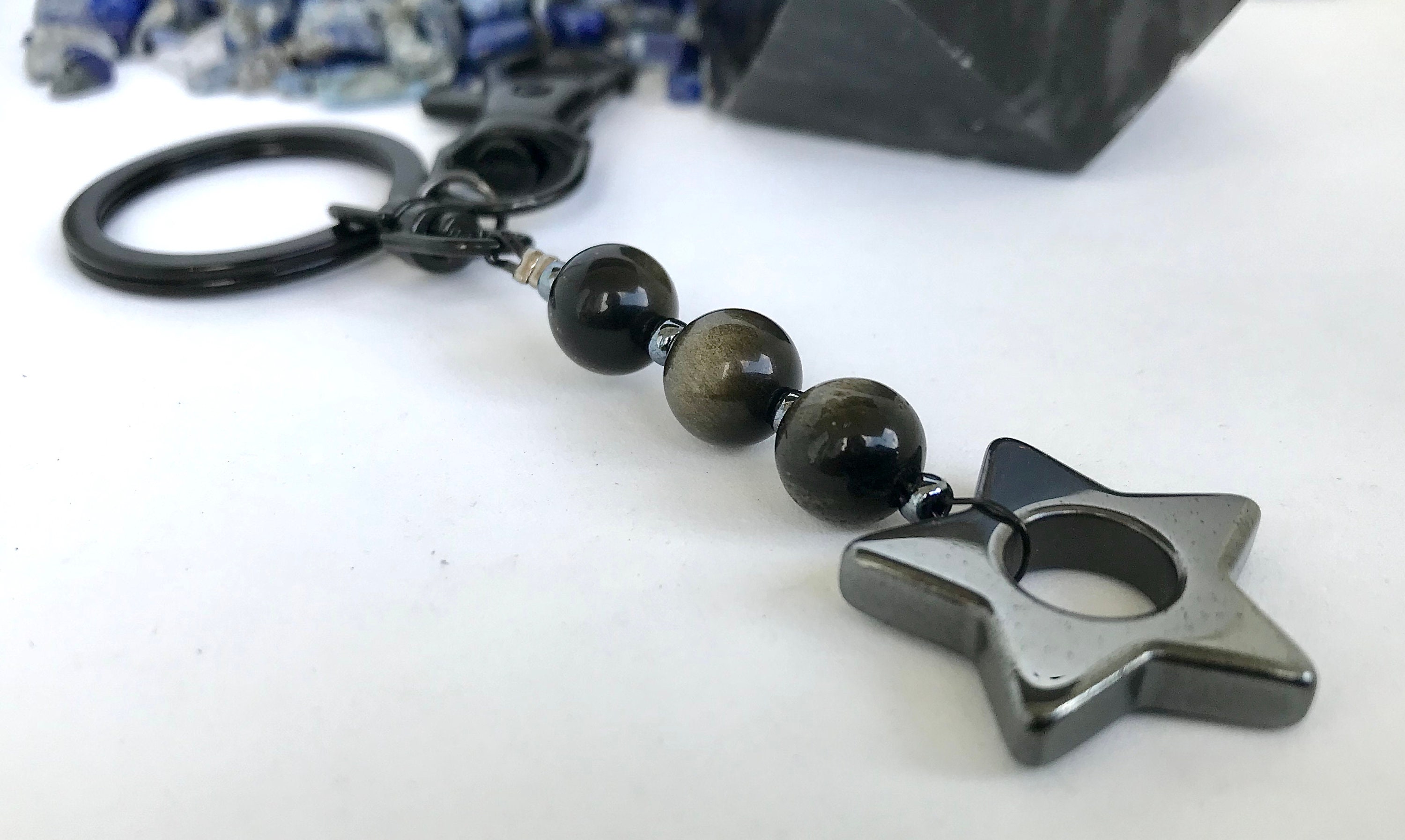 Five Point Star. Key. Heart Charm. Hematite. Keychain Bag Charm. Lucky ...