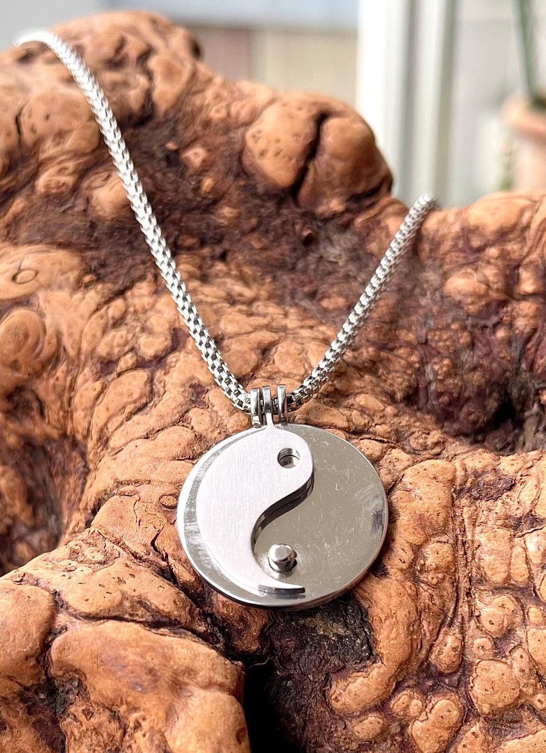 Stainless Steel Yin Yang Necklace. Stainless Steel Chain. Tai Chi ...