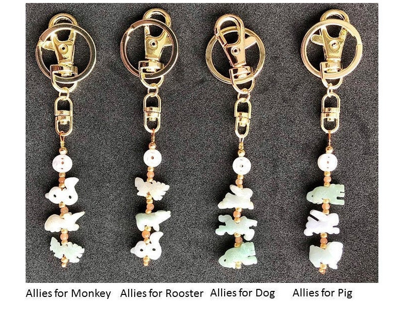 Zodiac Allies and Secret Friend. Jade. Talisman Lucky Charm. Key Chain ...