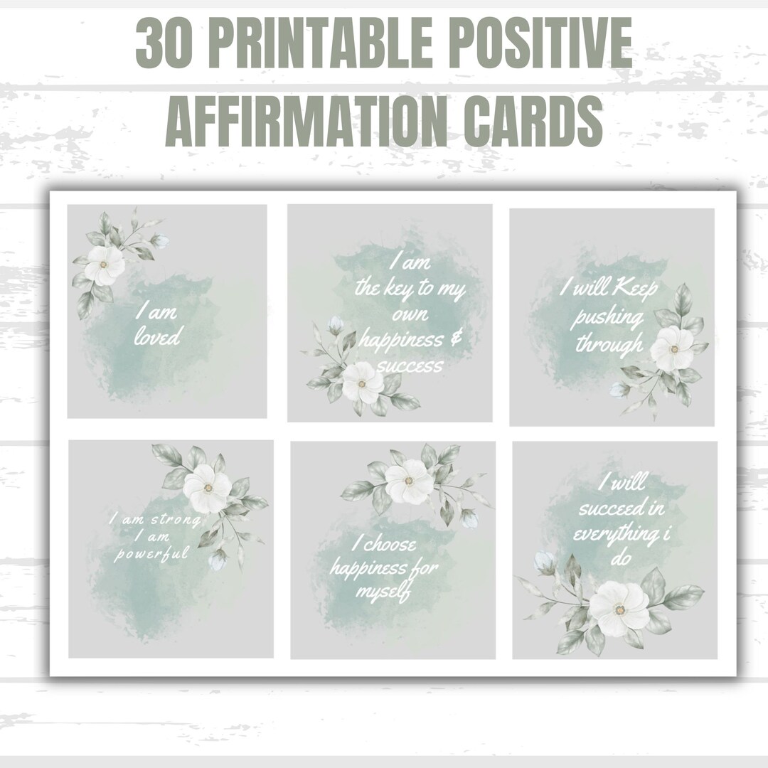 Positive Affirmation Flashcards - Etsy