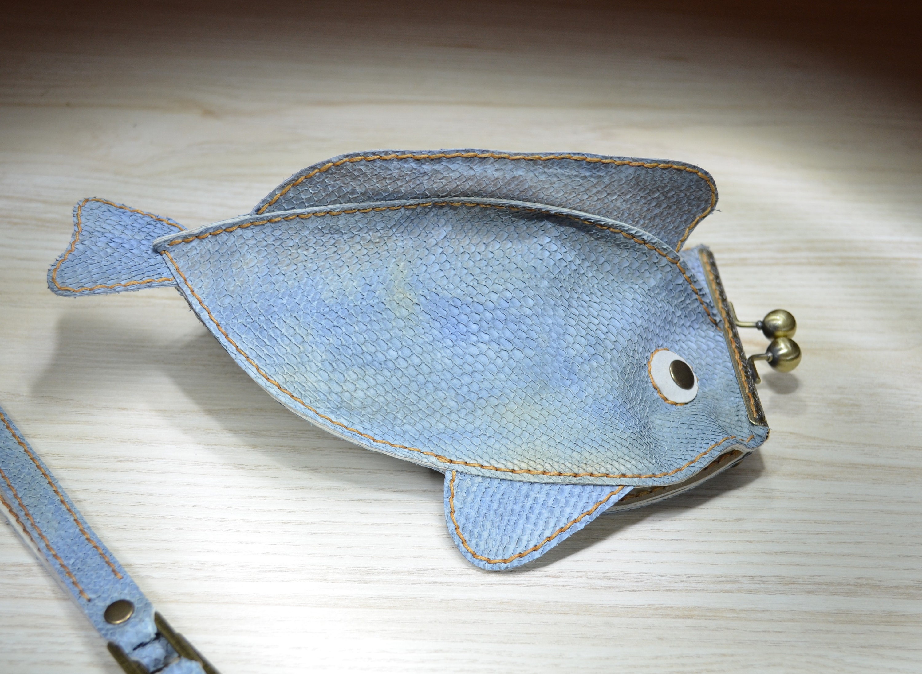 Fish Skin Bag for Women Blue Bag Fish Shaped Bag Genuine | Etsy