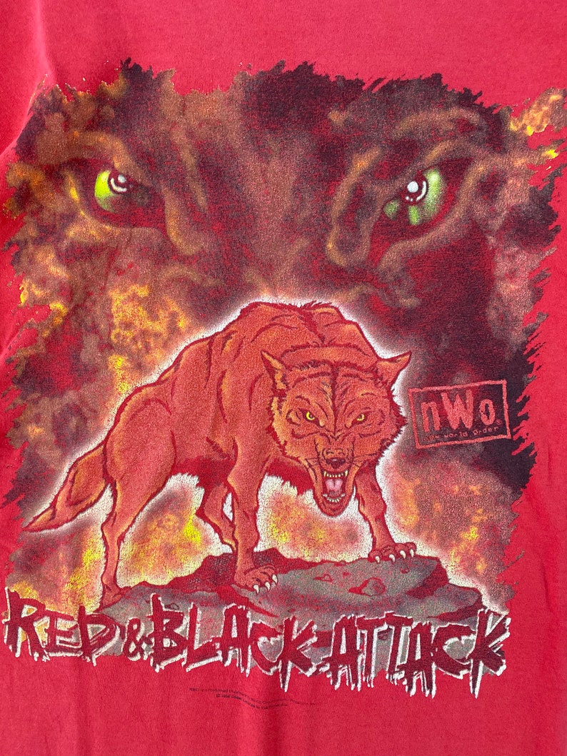 Vintage 90s 1998 New World Order NWO Red and Black Attack Wrestler ...