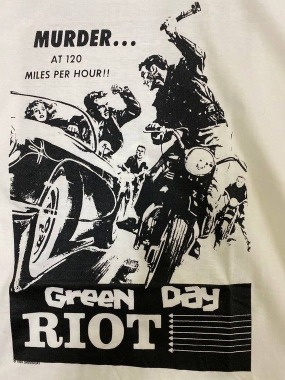 vintage 90s 1995 GREEN DAY riot artwork drawing ameri… - Gem
