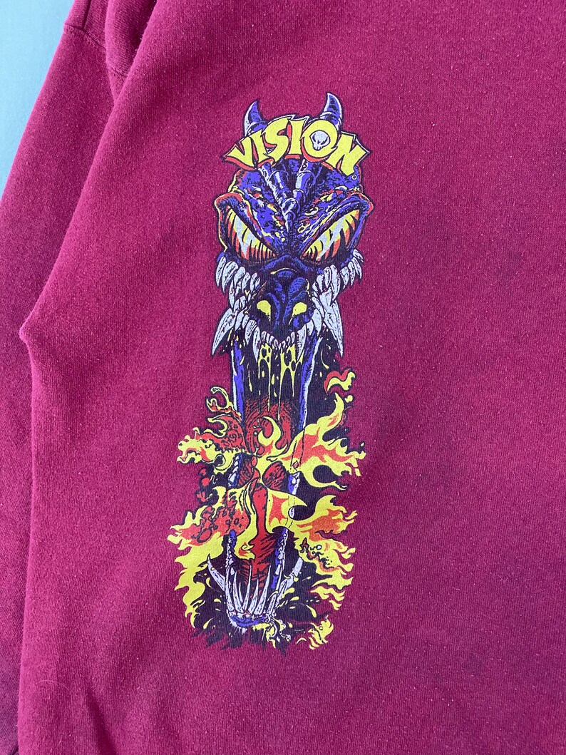 Vintage 80s 90s Vision Skateboard Skate Nice Design Big Image American ...