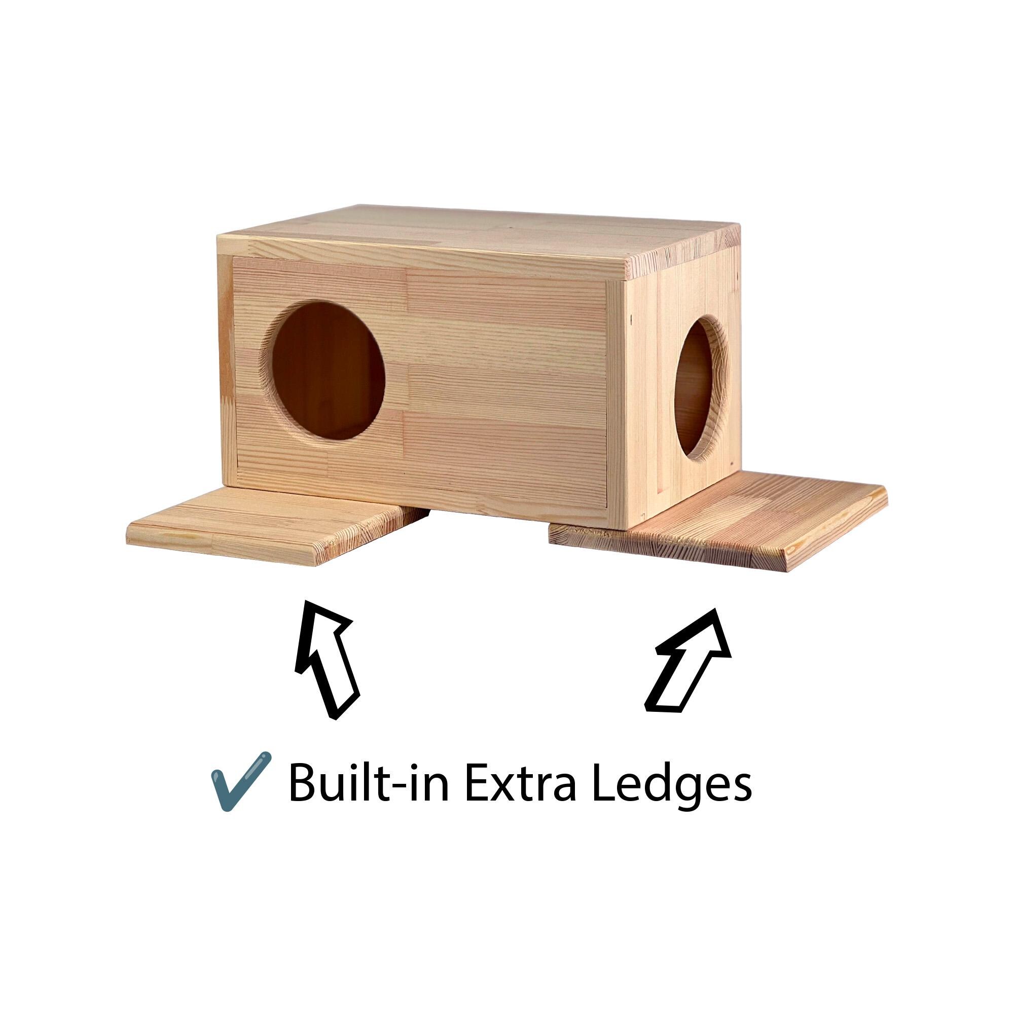Hanging Chinchilla Tunnel & Hideout – Kiln-dried Pine, Extra Ledge ...