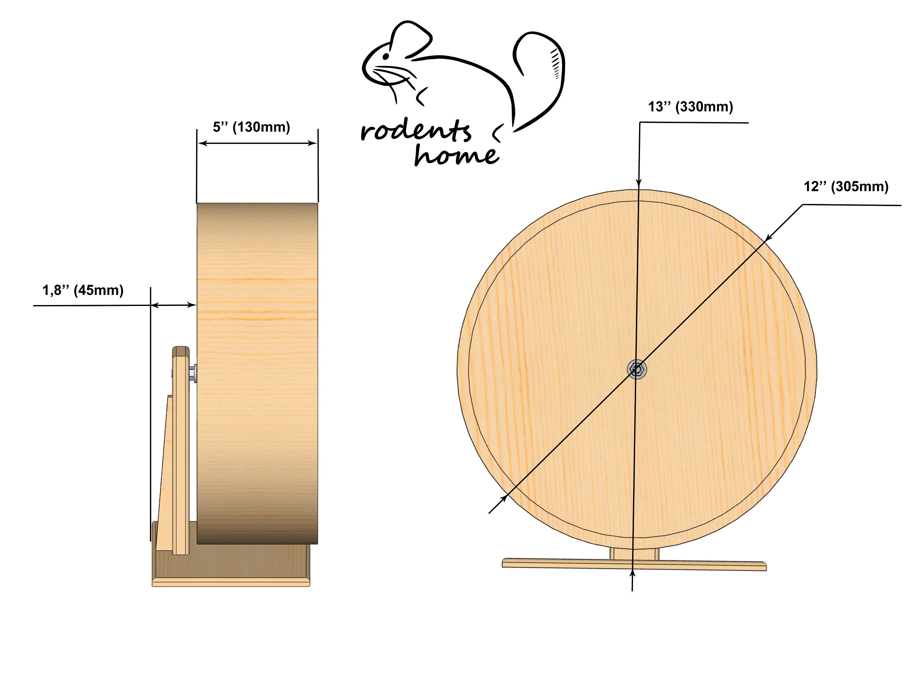 12 305mm Big Wood Running Wheel Exercise Wheel - Etsy