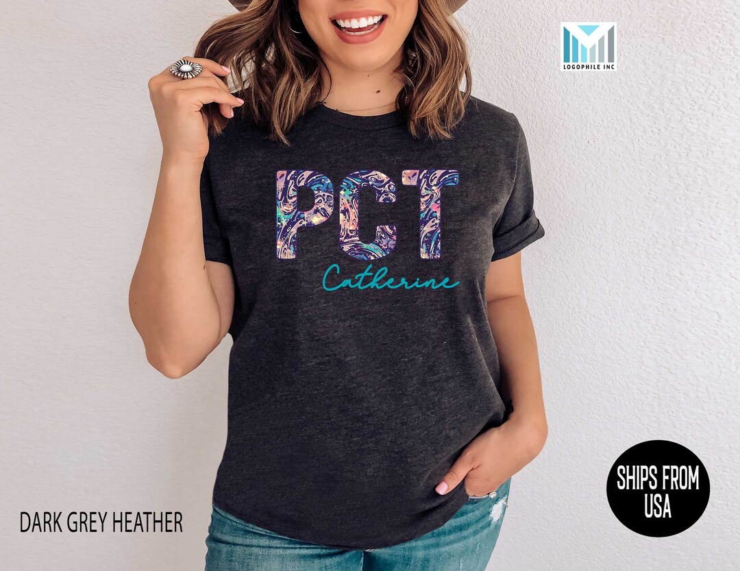 Personalized PCT Shirt With Name, Custom Patient Care Tech Tshirt ...
