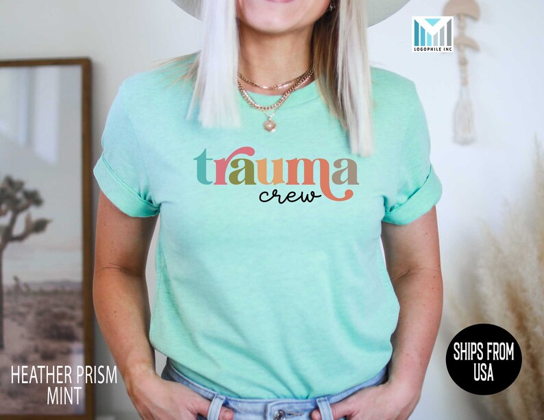 Colourful Trauma Nurse Crew Shirt Critical Care Nurse Tshirt - Etsy