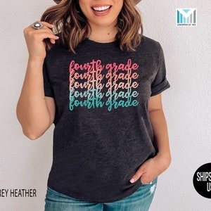 Retro Fourth Grade Teacher Shirt, Cute 4th Grade Teacher Tshirt ...