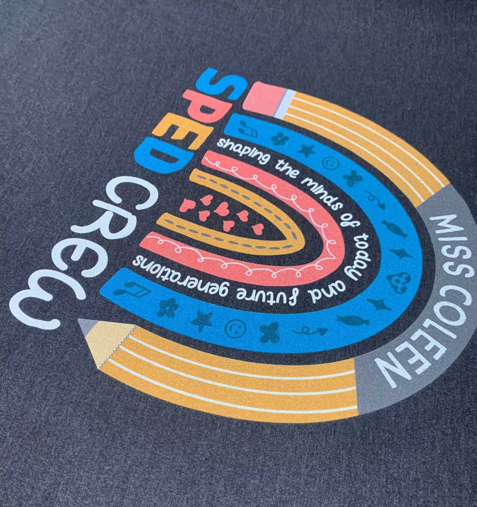 Custom Sped Team Shirt Personalized Sped Crew Pencil Rainbow - Etsy