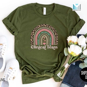 Clinical Care Team Rainbow Shirt, Medical Office Staff Tshirt, Hospital ...