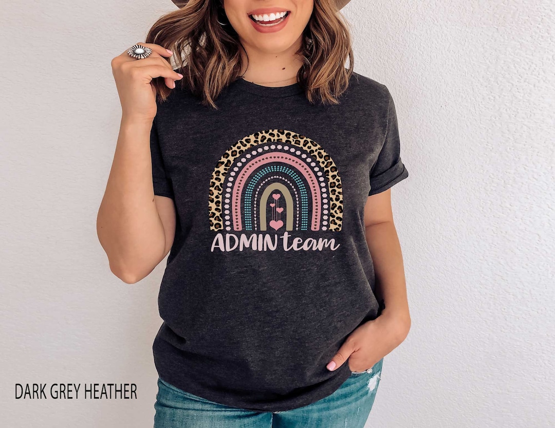 Admin Team Rainbow Shirt Office Staff T-shirts Front Office - Etsy