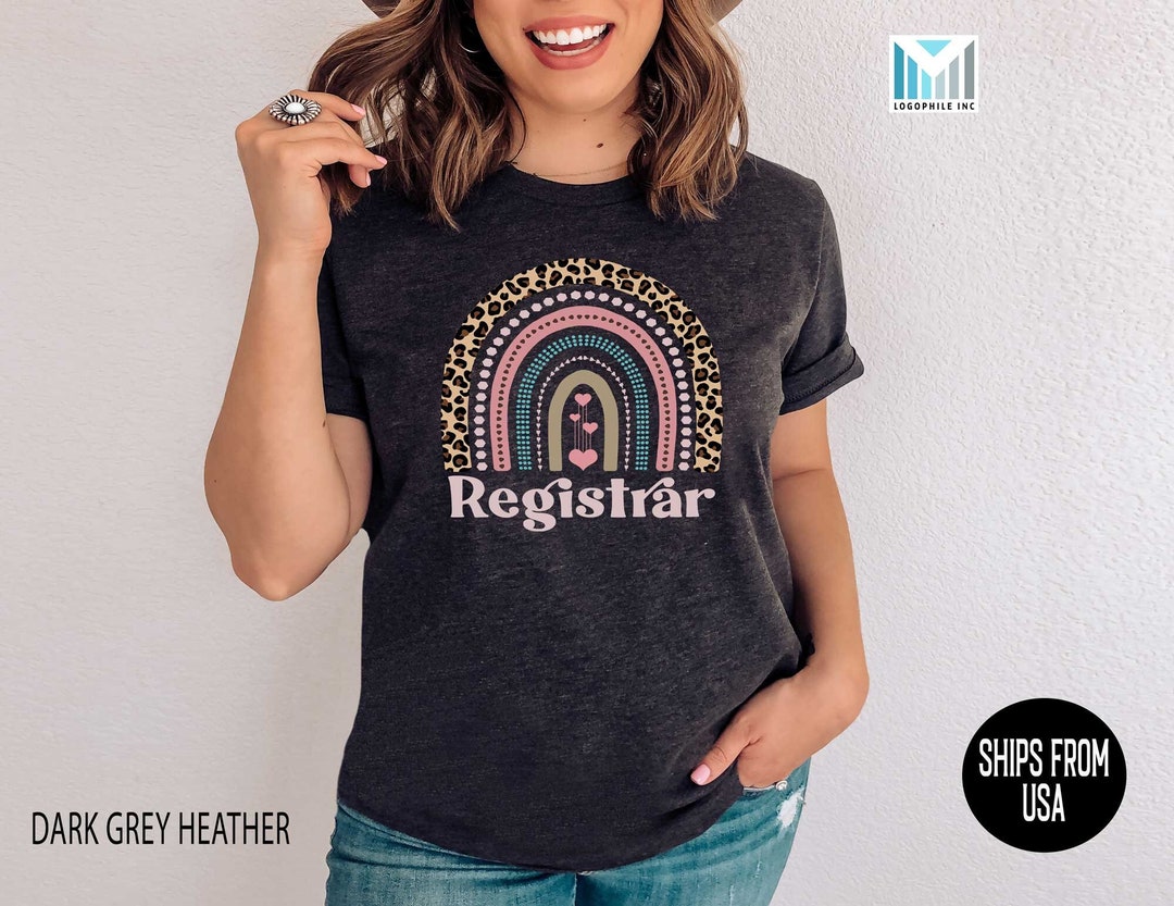 Registrar Leopard Rainbow Shirt, School Office Administration Staff ...