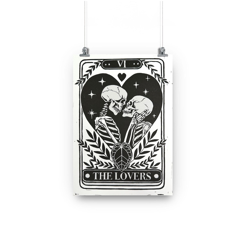 The Lovers – Tarot Card – A5 Lino Print - Etsy