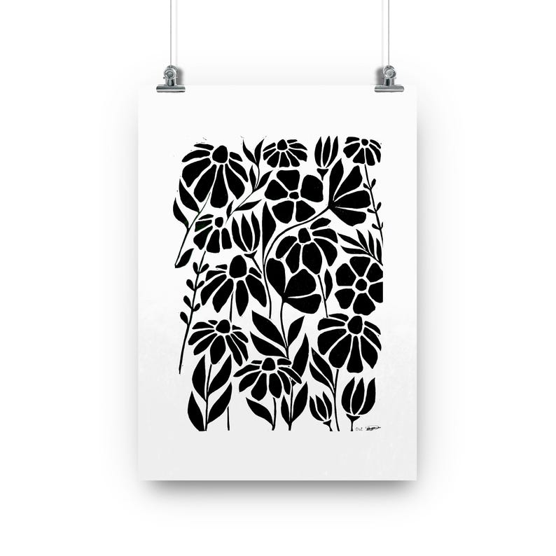 Abstract Flowers - A4/A3 Lino Print - Etsy