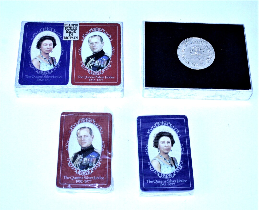 Vintage 1977 Queen Elizabeth II and Prince Philip Playing Cards Set ...