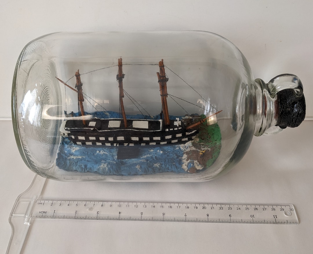 Vintage Sail Ship in Giant One Gallon Bottle Galleon Ship Nautical ...