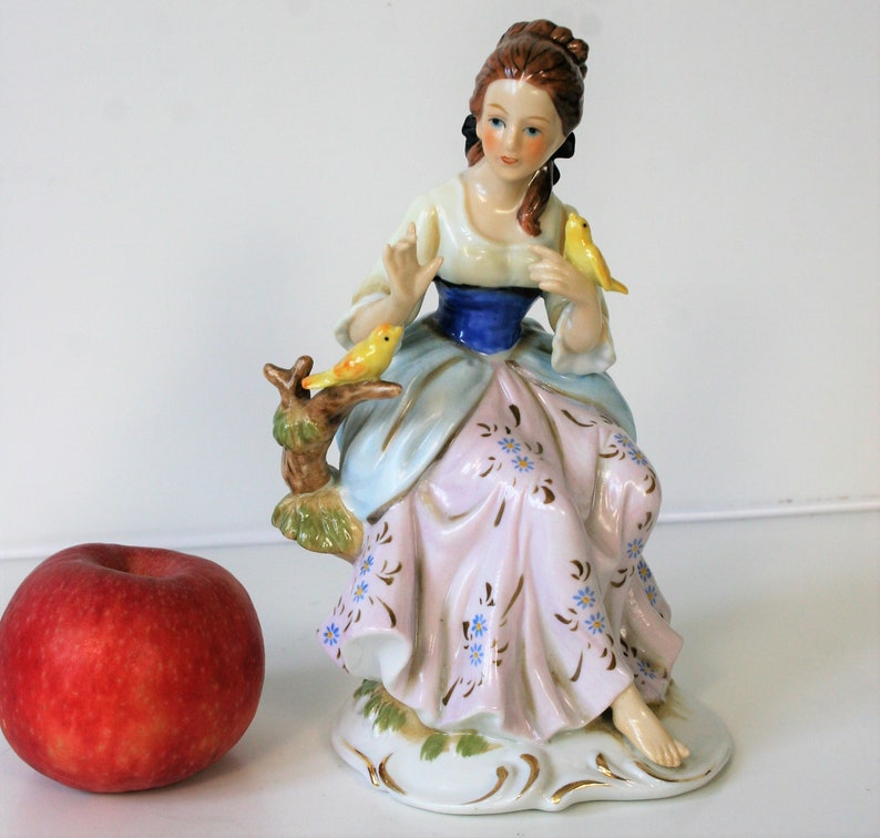 Vintage Enesco Maruri Porcelain Figurine 'girl With Yellow - Etsy