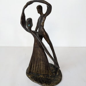 Vintage Modern Abstract Sculpture Dancers Bronzed Cast Metal Figurine ...
