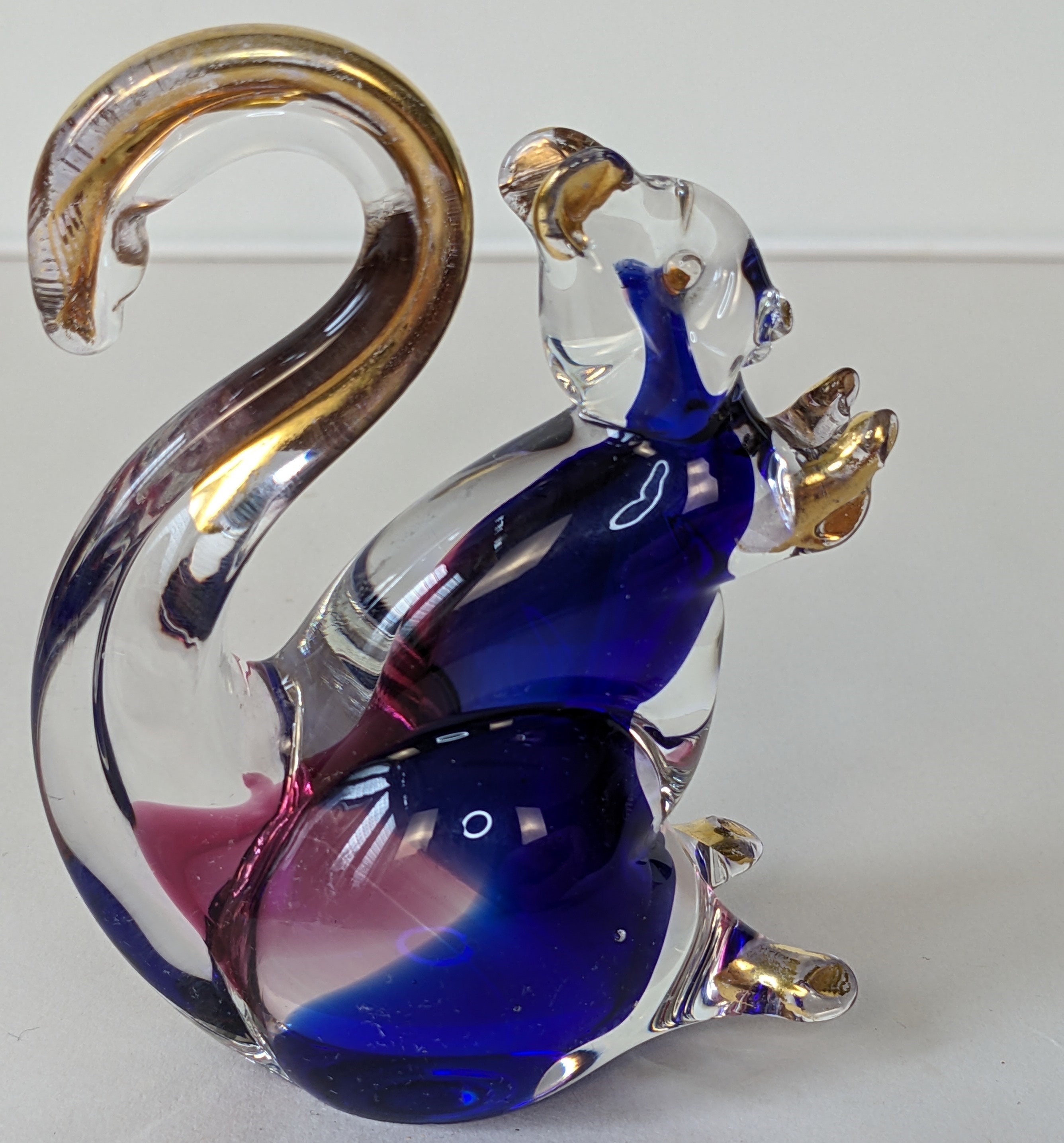 Vintage Murano Squirrel Sculpture Figurine Multicolour Cased Art Glass ...