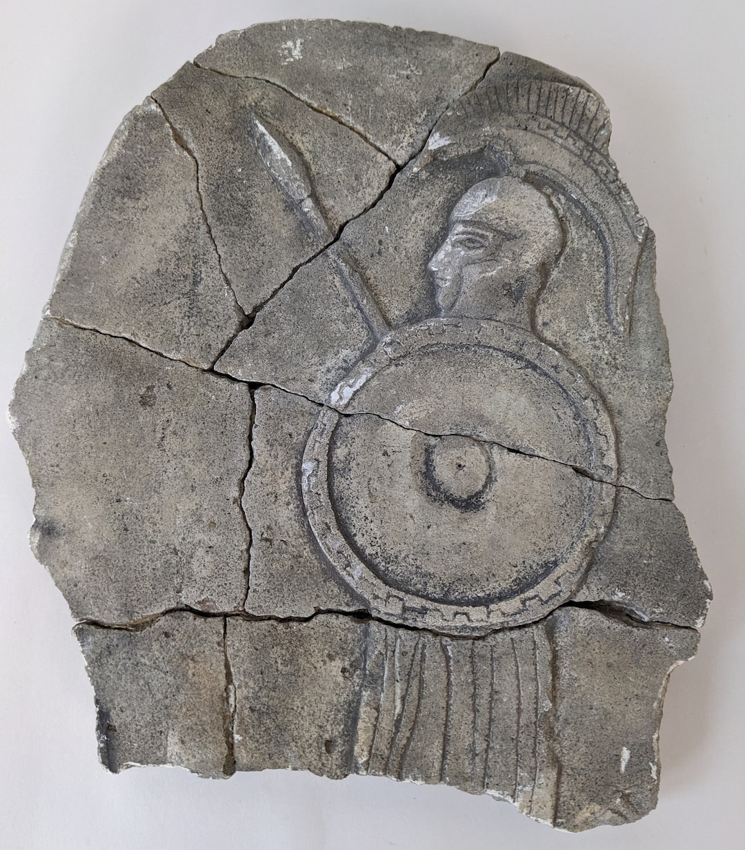 Vintage Hand Carved Stone Roman Soldier Wall Art Hanging Stone Carving ...