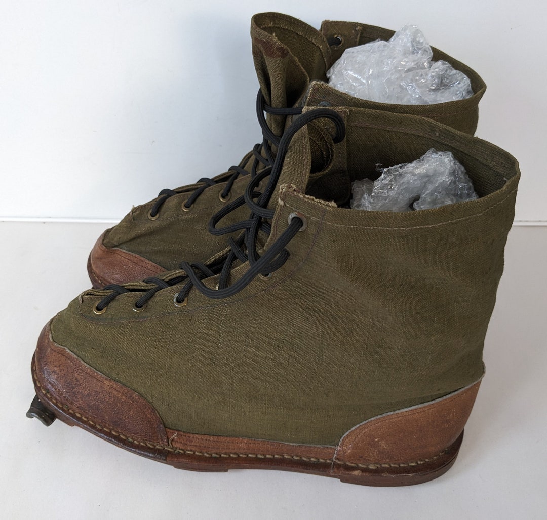 Vintage 1940s WWII French Army Ice Snow Overboots Boots With Skiing ...