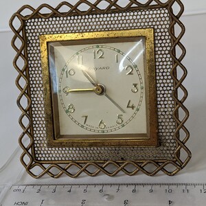 Vintage Bayard Alarm Desk Clock Made in France Gold Painted Metal ...
