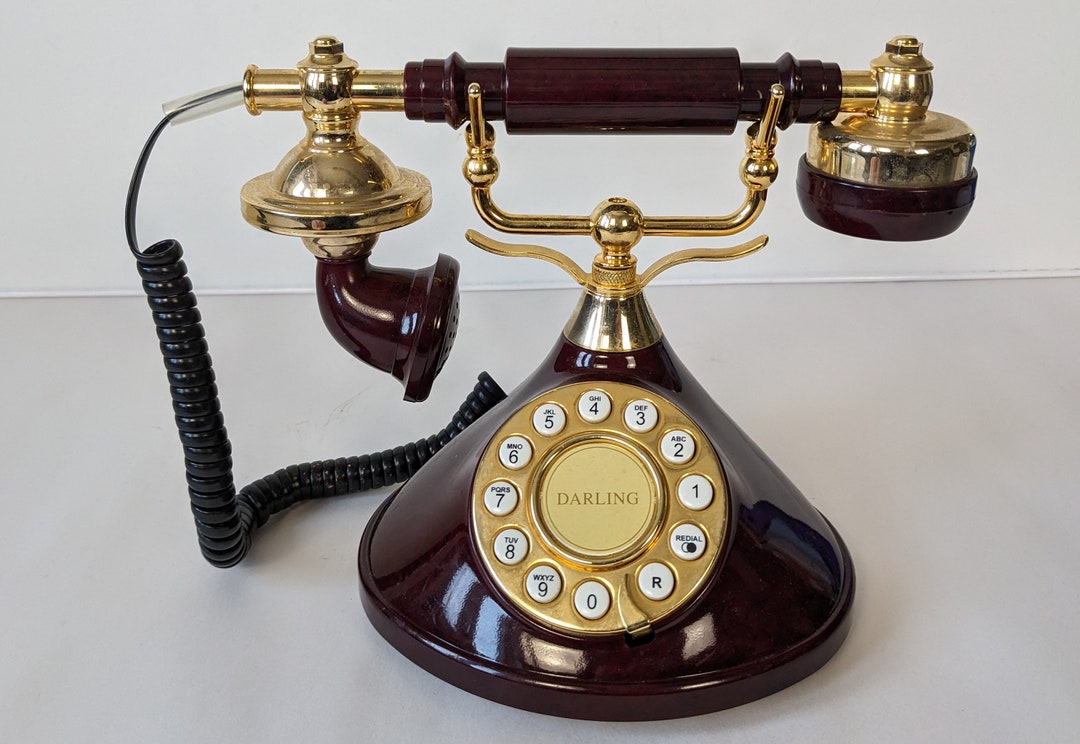 Retro Style Telephone Dark Red Vintage Mybelle 373P Chic Push Button ...
