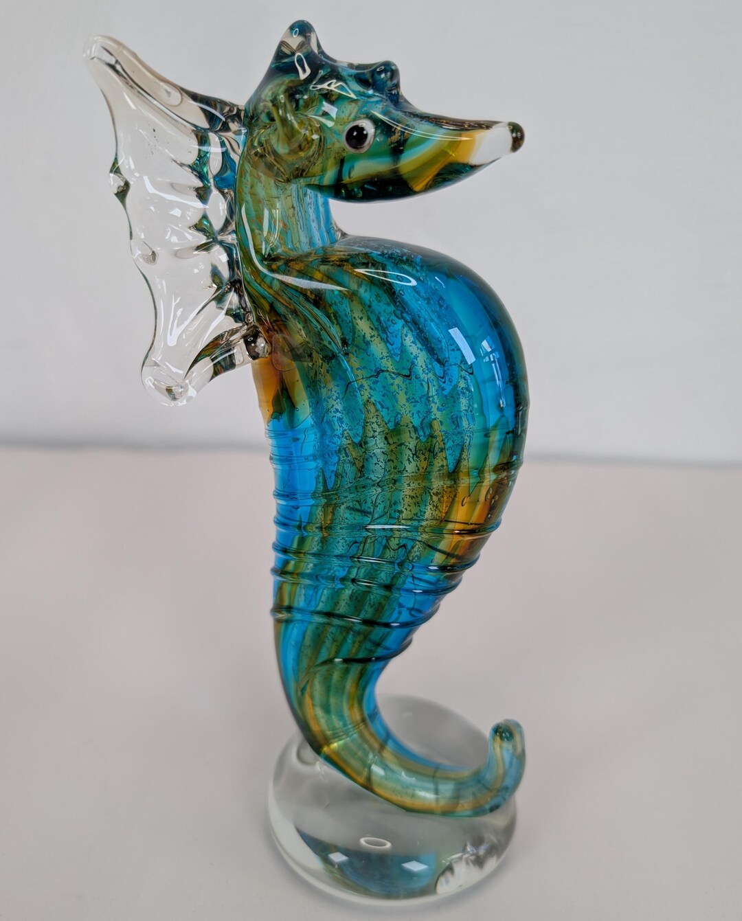 Vintage Murano Art Glass Seahorse Sculpture Sea Life Figurine Large 8in ...