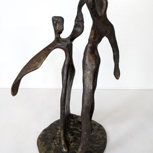 Vintage Modern Abstract Sculpture Dancers Bronzed Cast Metal Figurine ...